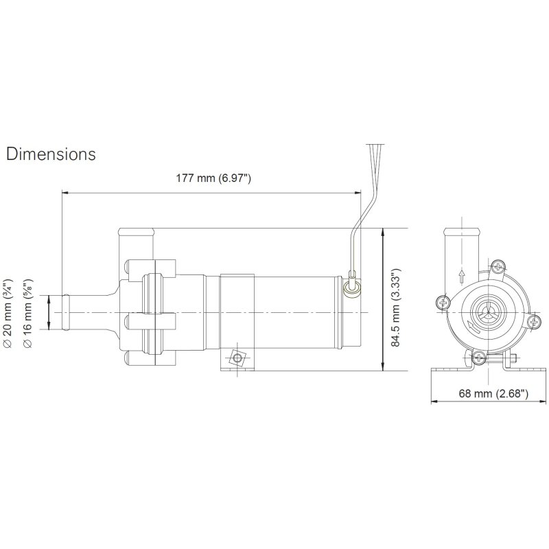SPX Johnson Pump 10-24503-03 Circulation pump CM30P7-1, DIA 16mm, 12V